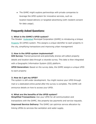 GHMC unique property ID system reference | PDF