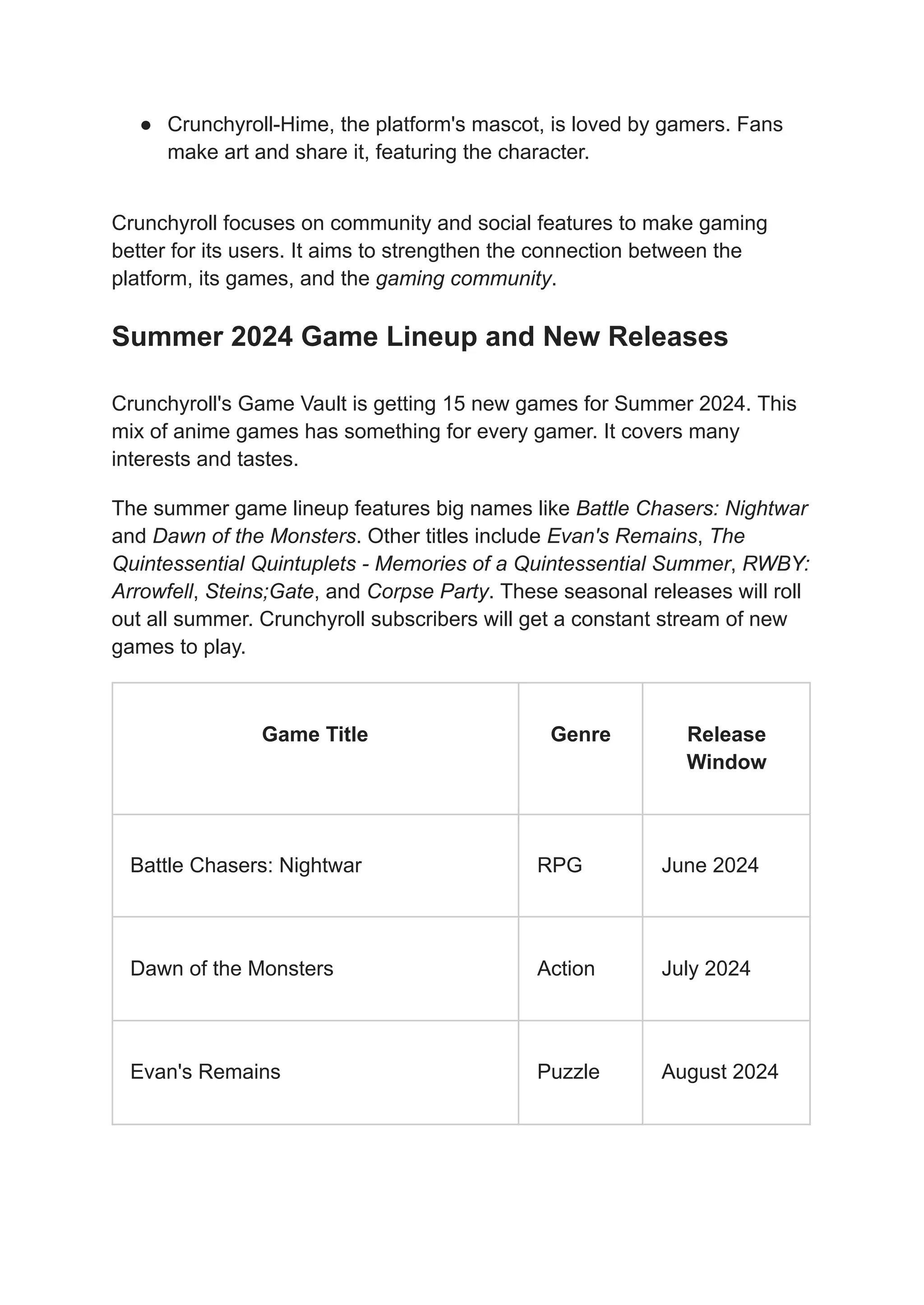 Crunchyroll Video Game: Anime Gaming Experience | PDF