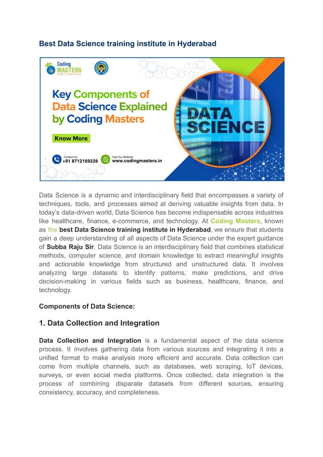 Best Data Science training institute in Hyderabad | PDF