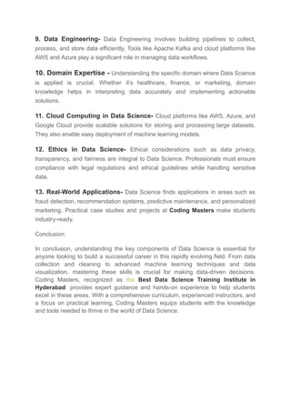 Best Data Science training institute in Hyderabad | PDF