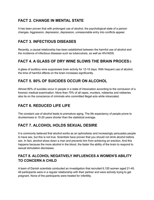30 PROVEN FACTS ABOUT ALCOHOL USE | PDF