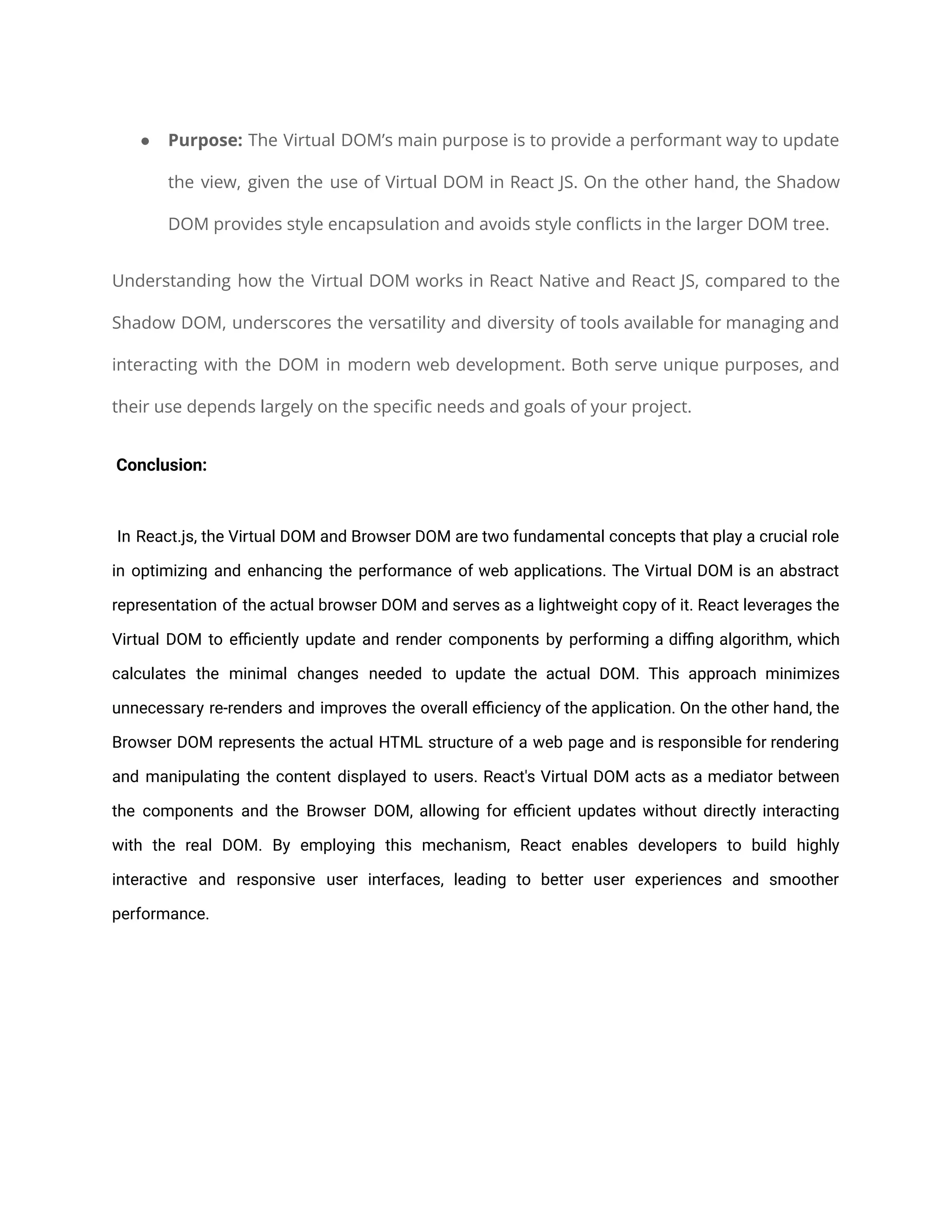 Virtual Dom|Browser DOM What are these in React Js? | PDF