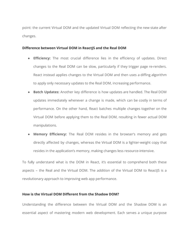 Virtual Dom|Browser DOM What are these in React Js? | PDF | Web ...