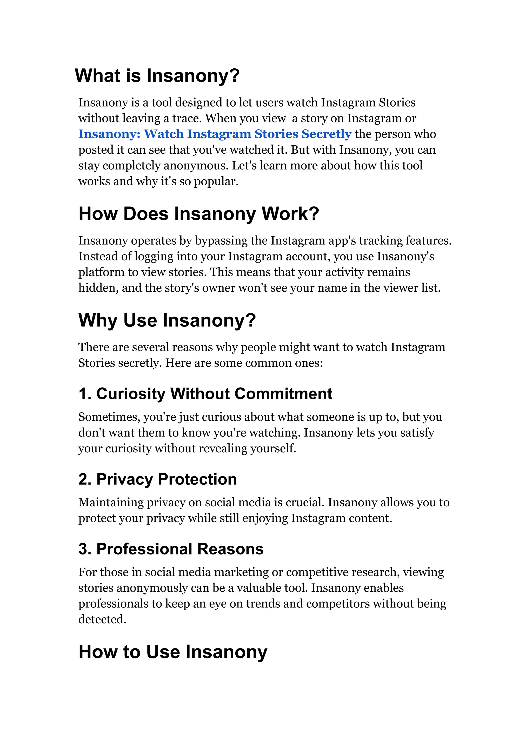 Insanony: Watch Instagram Stories Secretly - A Complete Guide | PDF