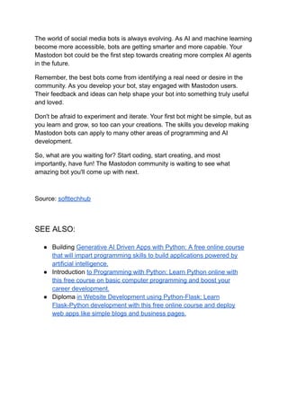 Learn the Basics of Bots Before Exploring AI Agents: A Step-by-Step Guide to Creating a Mastodon ...