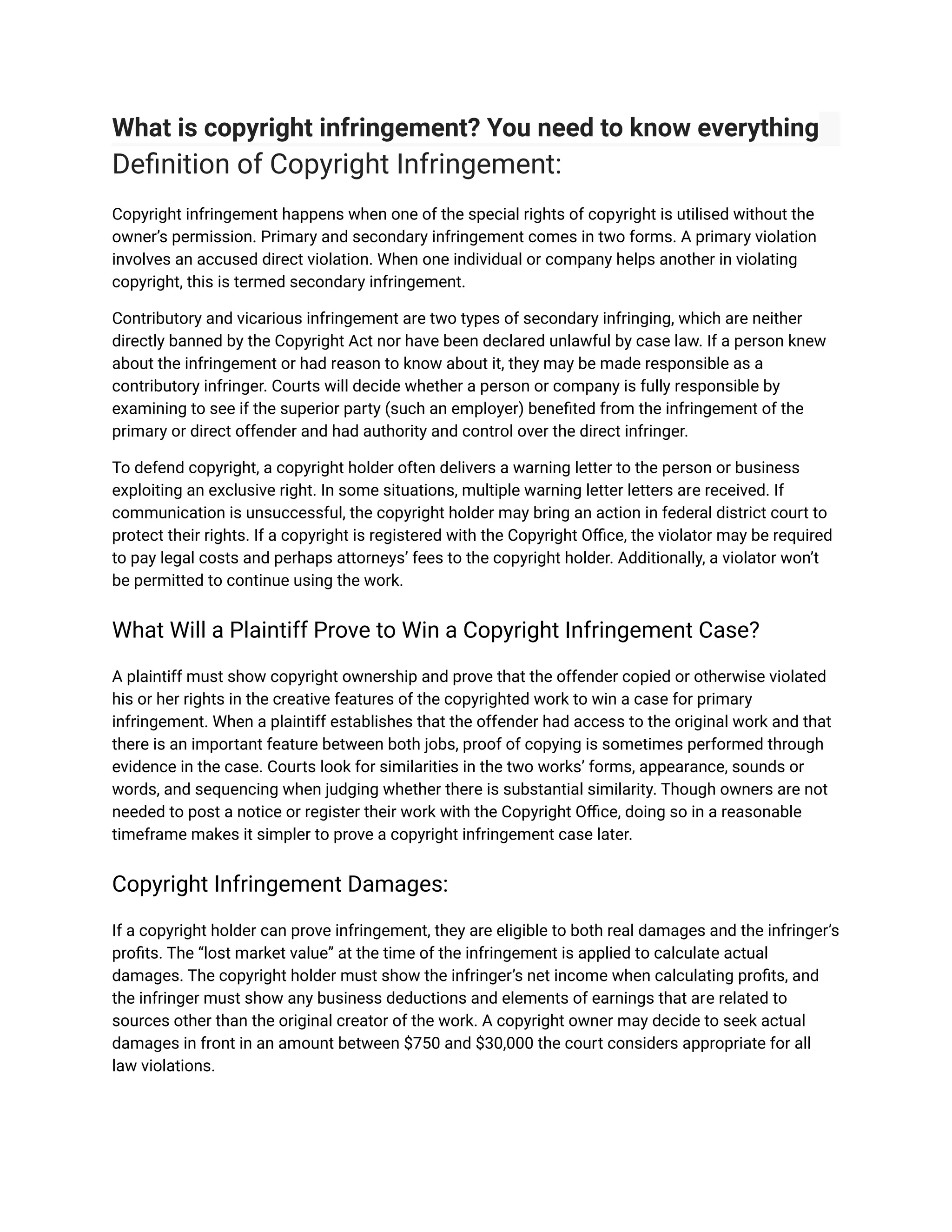 What is copyright infringement? You need to know everything | PDF