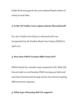 Indira awas yojana housing scheme renamed as PMAY | PDF