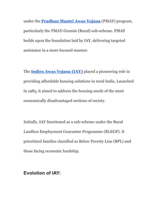 Indira awas yojana housing scheme renamed as PMAY | PDF