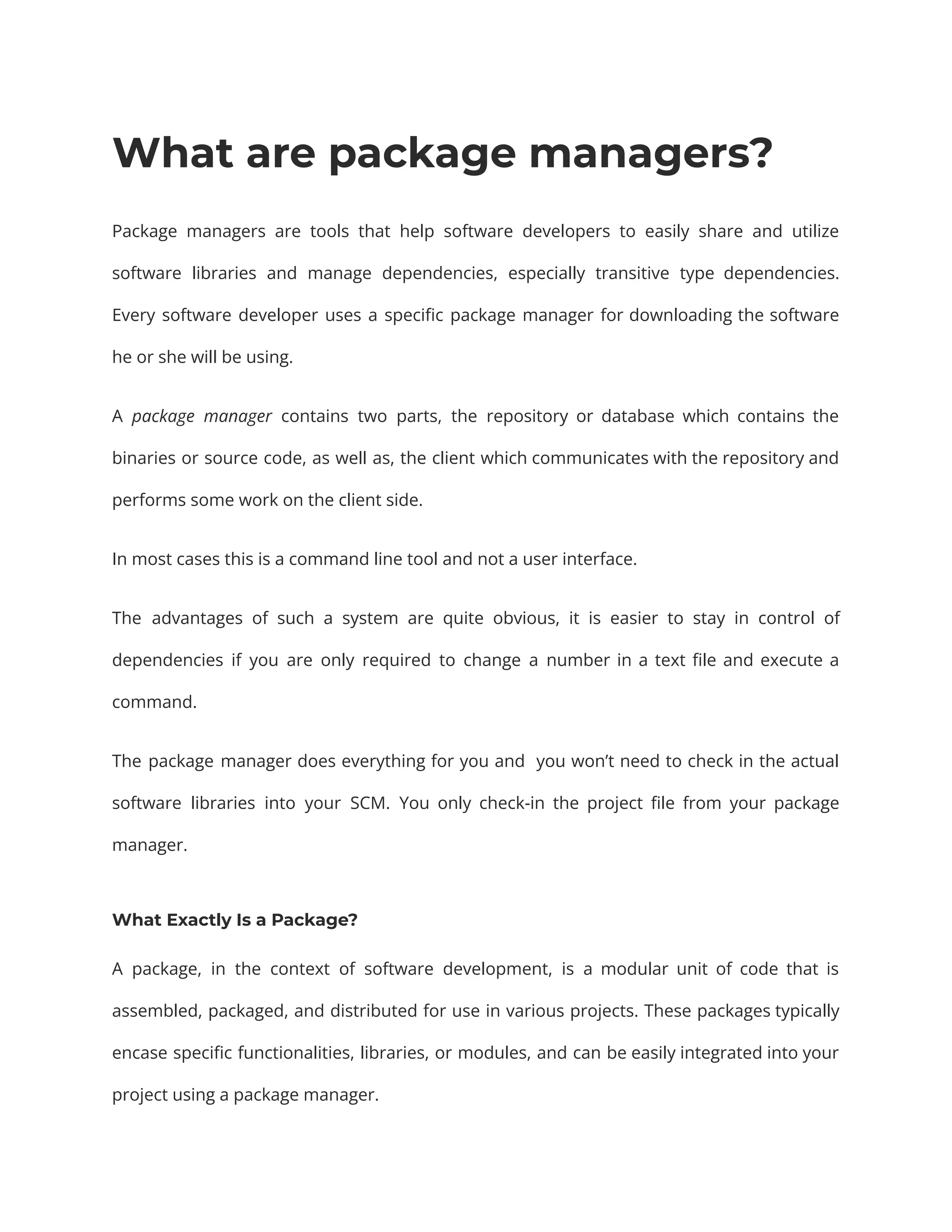 What are package managers? | PDF