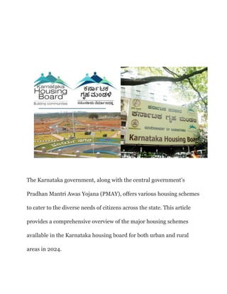 karnataka housing board schemes . all schemes | PDF