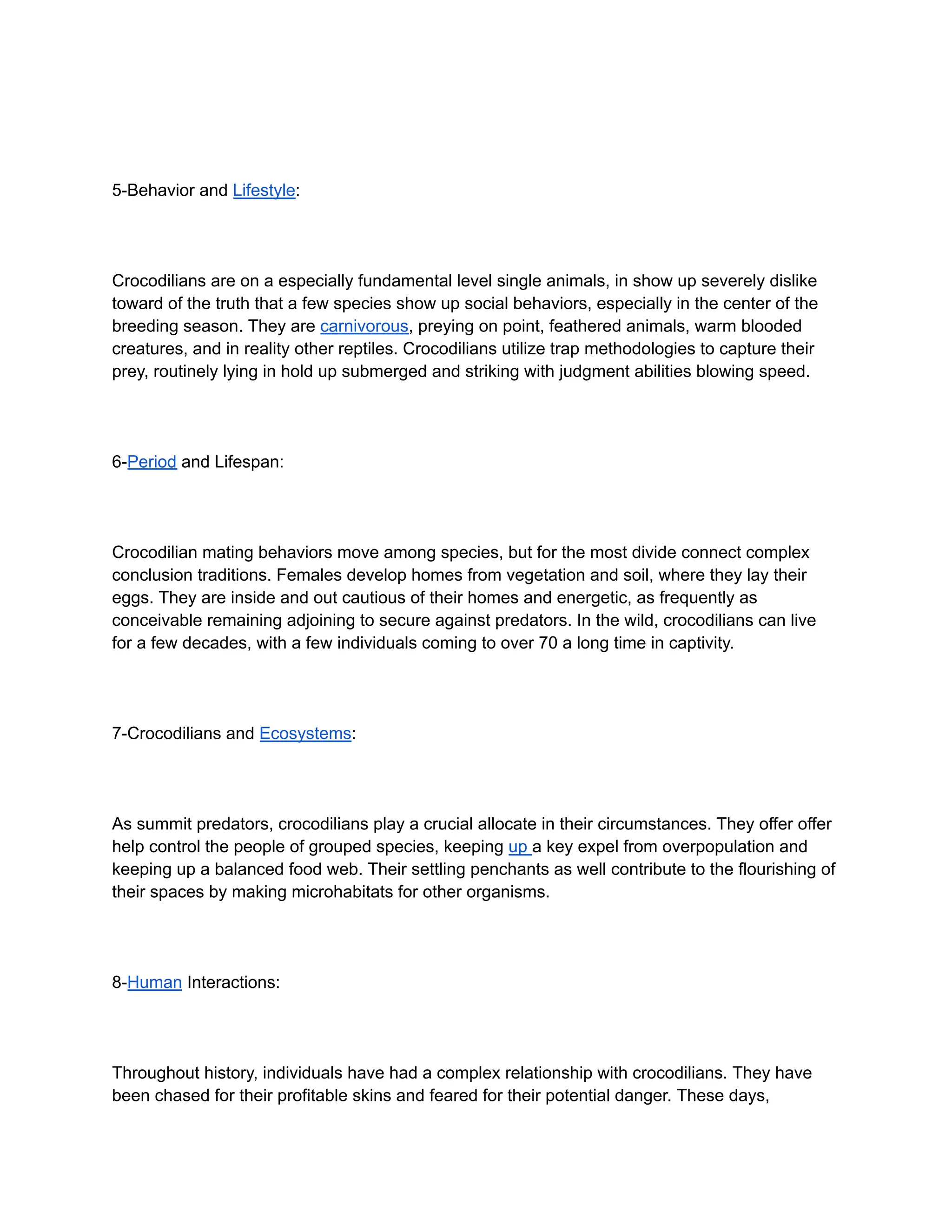 Crocodilians: Old-fashioned Predators of the Appear day World | PDF