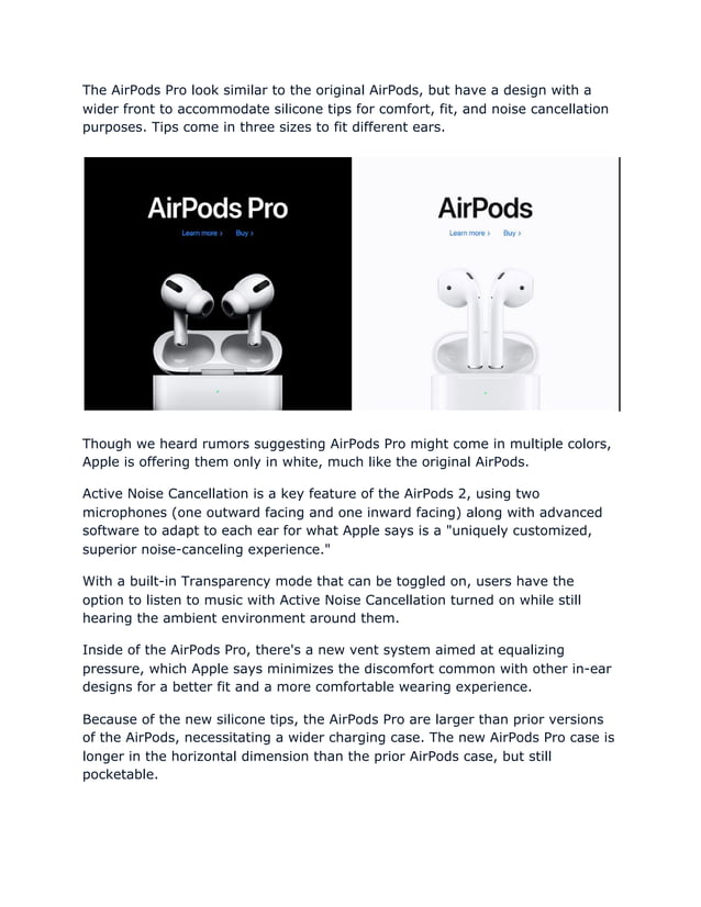Airpods pro | PDF | Tablets and E-readers | Consumer Electronics
