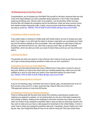 10 Mistakes For Travel | PDF
