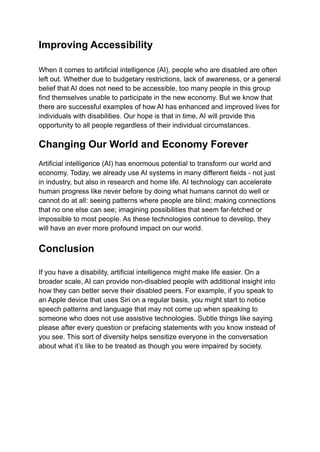 AI FOR ALL: HOW ARTIFICIAL INTELLIGENCE IS TRANSFORMING THE LIVES OF ...