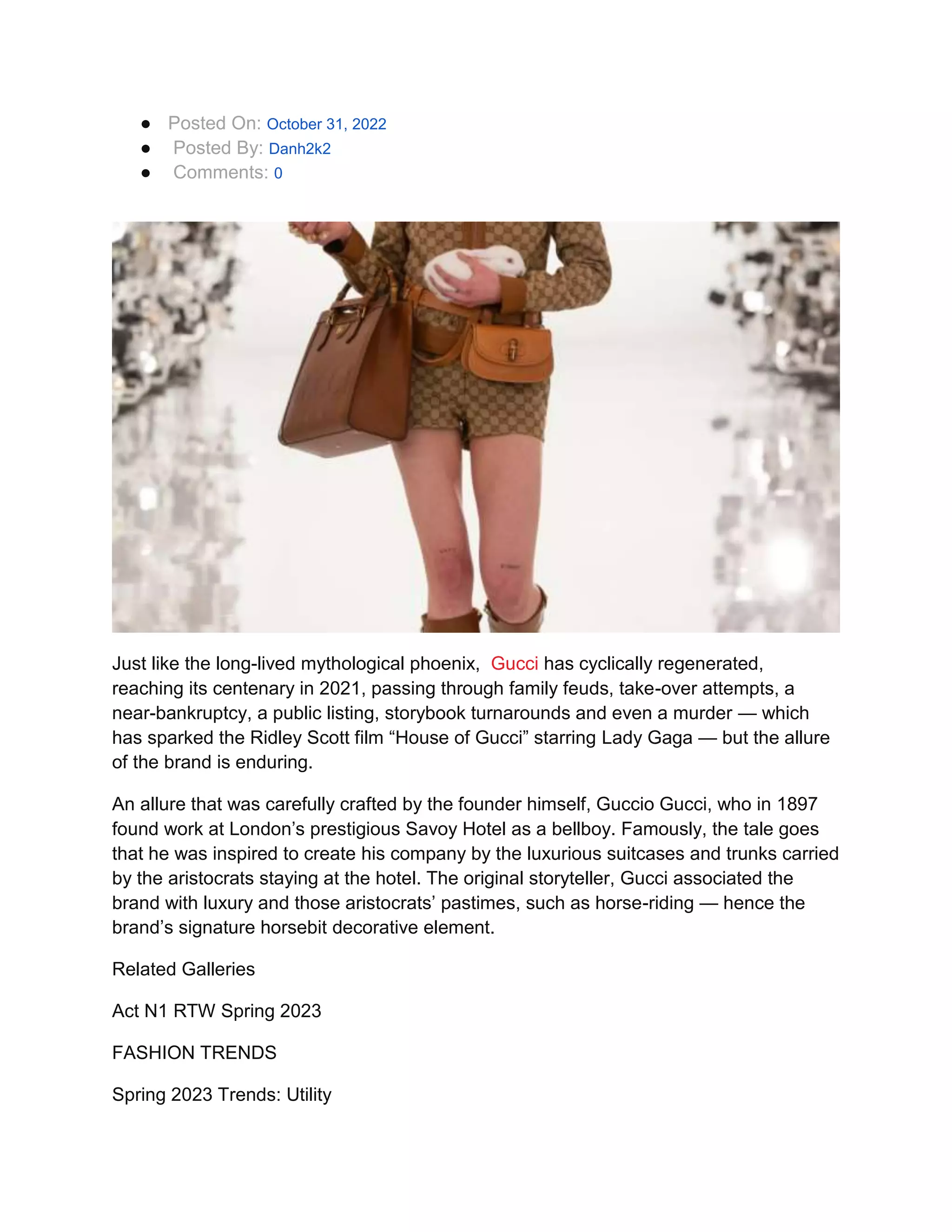 THE HOUSE OF GUCCI: A COMPLETE HISTORY AND TIMELINE | PDF