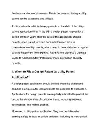When To File A Design Patent vs Utility Patent Application? | PDF