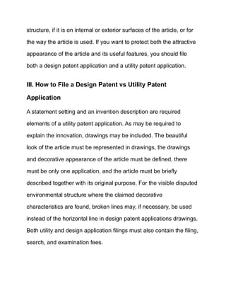 When To File A Design Patent vs Utility Patent Application? | PDF