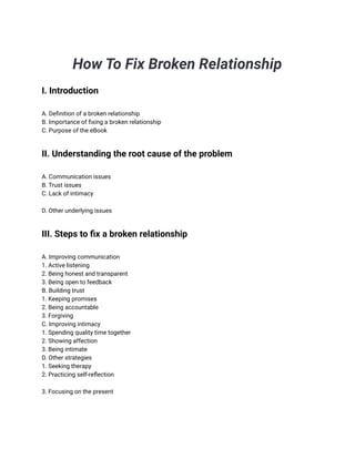 How To Fix Broken Relationship? | PDF