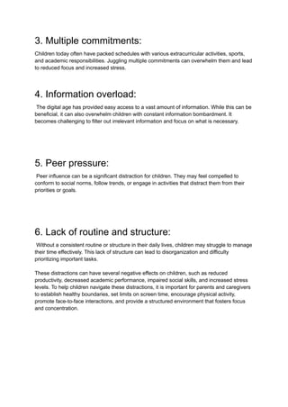 Distraction Of Modern Life In Child | PDF