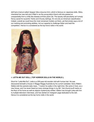 TOP HORROR DOLLS IN THE WORLD | PDF | Horror | Genres