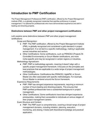 Introduction to PMP Certification | PDF