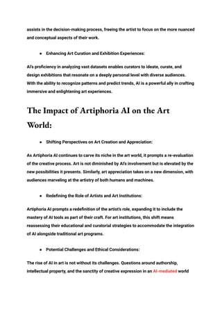 Artiphoria AI: Transforming Art | PDF | Modern Art | Fine Art
