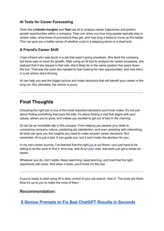 Finding Your Perfect Fit: Using AI for Career Guidance | PDF