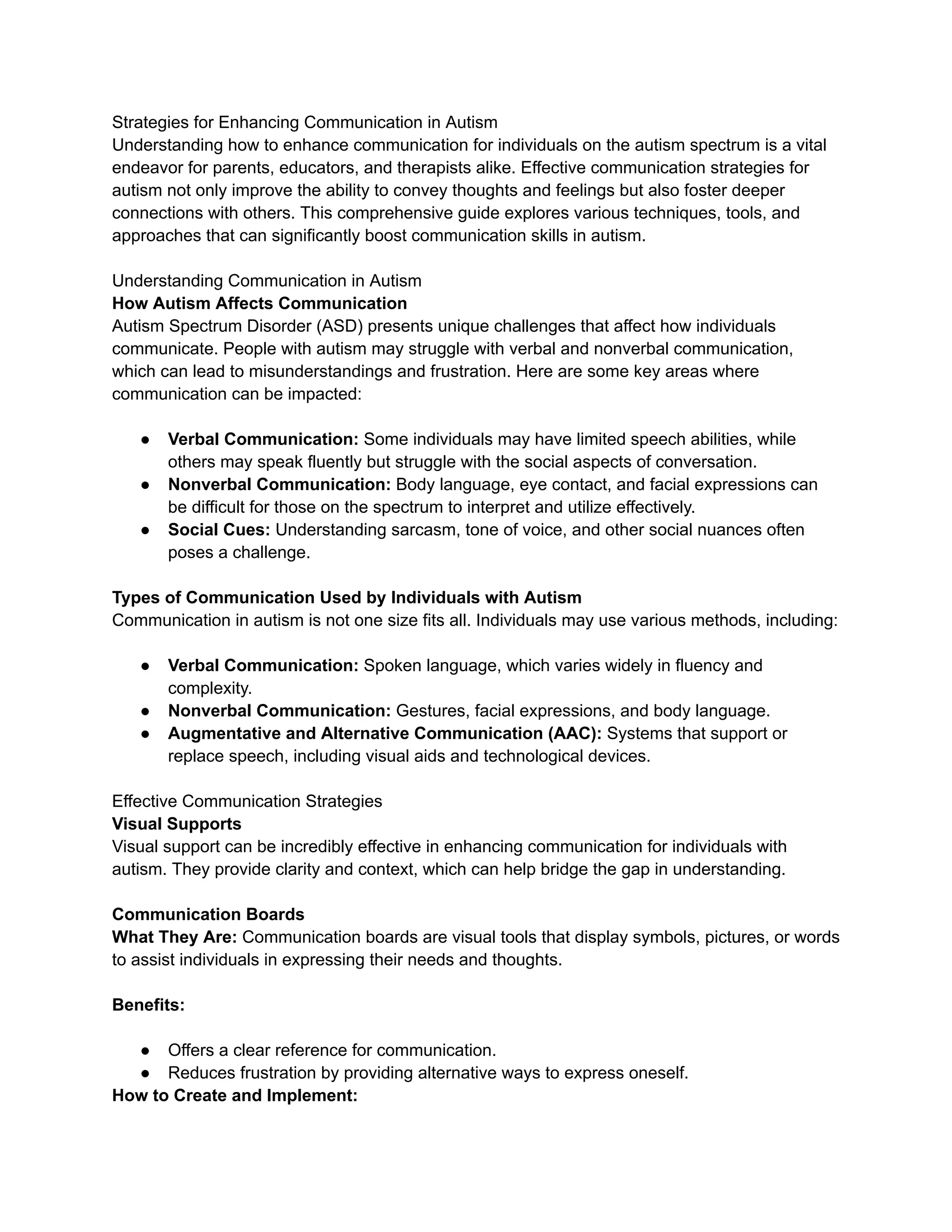 Strategies for Enhancing Communication in Autism | PDF