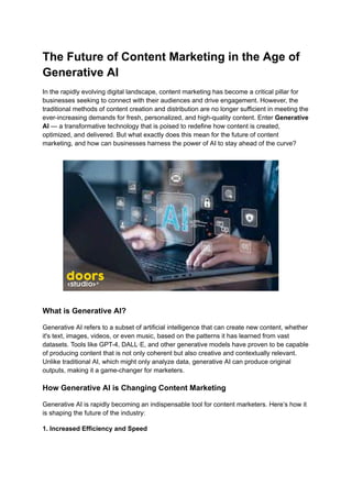 Content Marketing in the Age of Generative AI | PDF