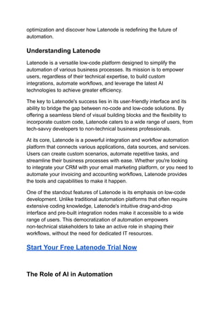 Enhance Workflow with AI: Exploring Latenode’s Automation Capabilities | PDF