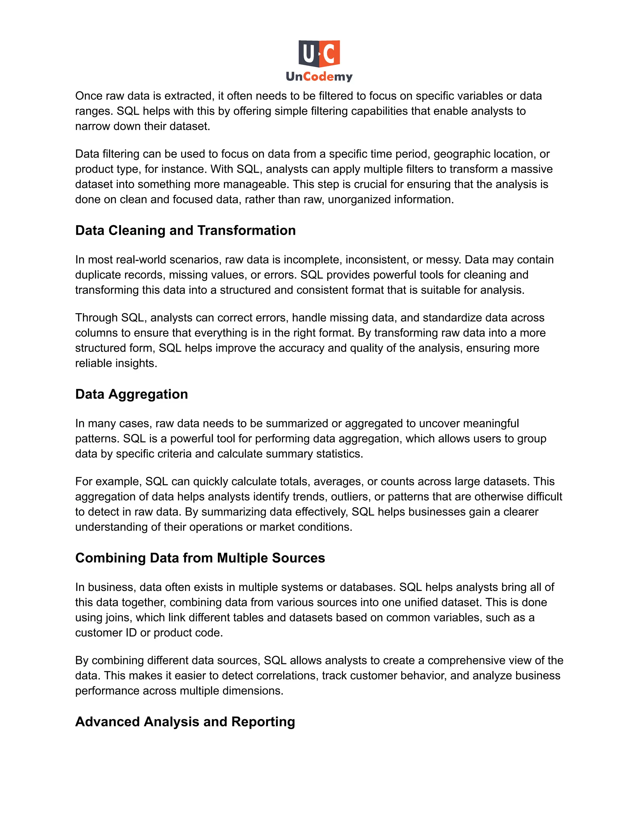 SQL: Your Tool for Converting Raw Data to Insights | PDF