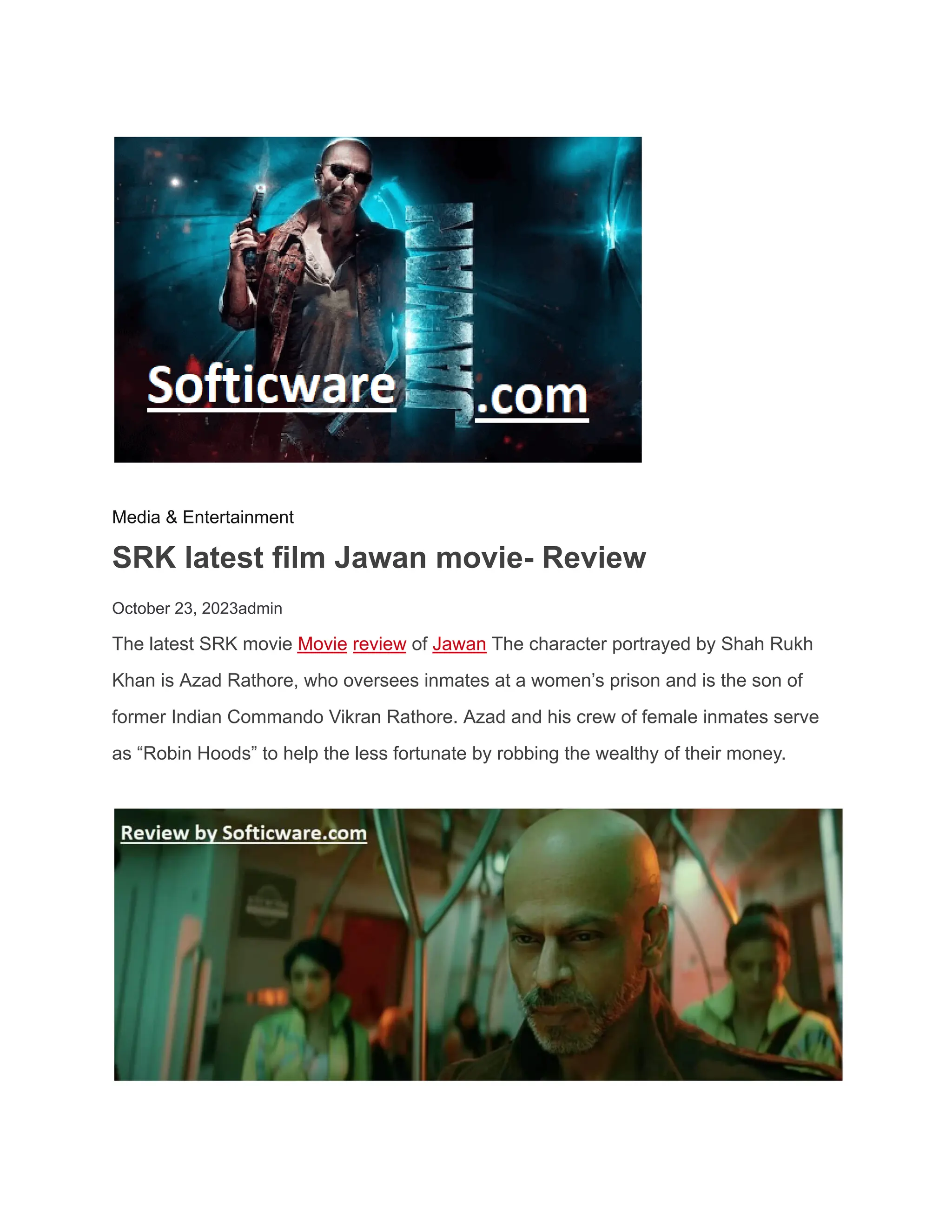 SRK latest film Jawan movie- Review | PDF