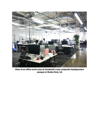 A Tour of Facebook's New Corporate HQ in Menlo Park, CA | PDF