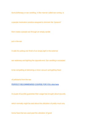 Healing Through Ear Candling | PDF