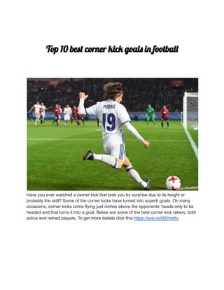 Top 10 best corner kicks | PDF