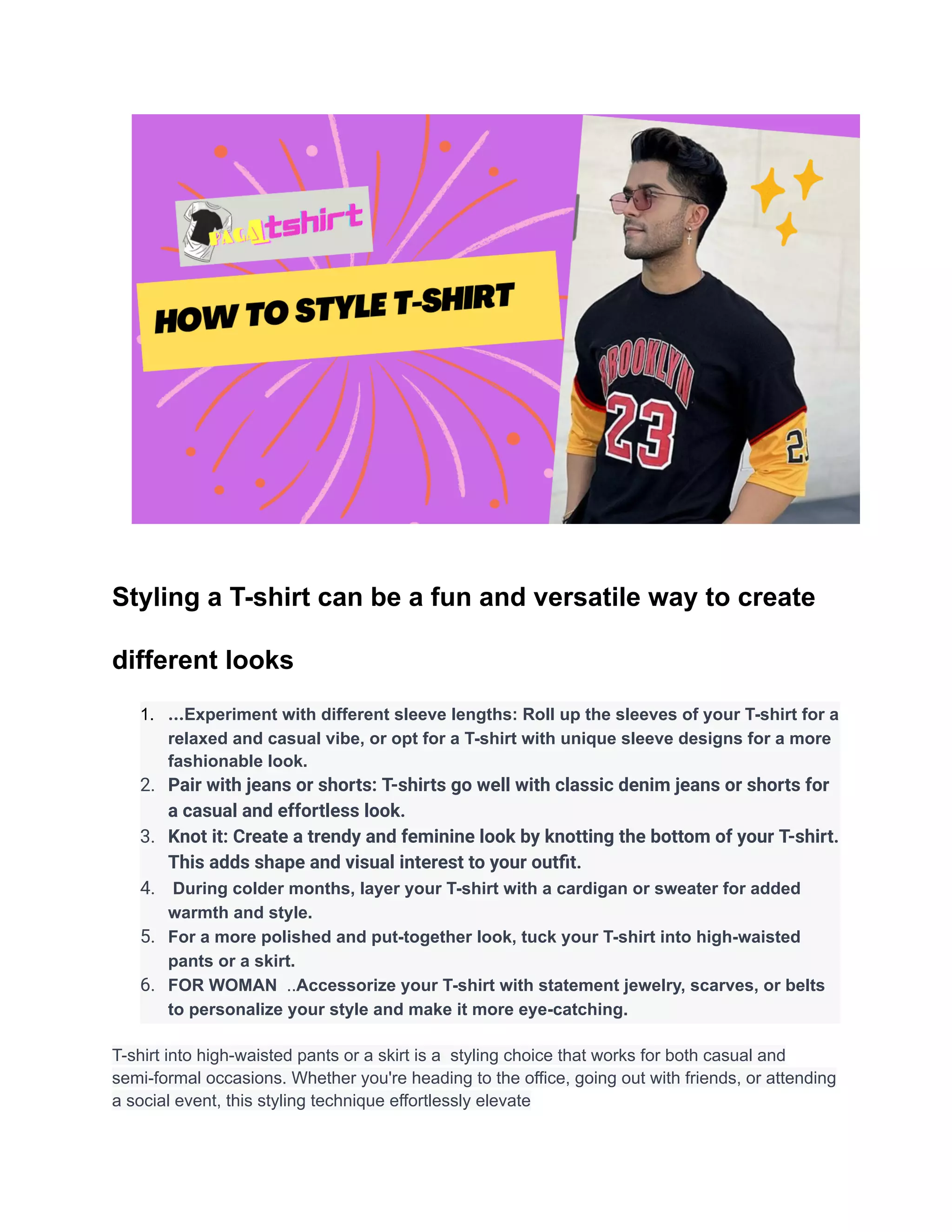 How to style T-shirt | PDF