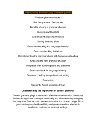 Grammer Checker | PDF | Internet for Beginners | Internet