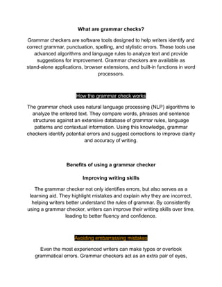 Grammer Checker | PDF | Internet for Beginners | Internet