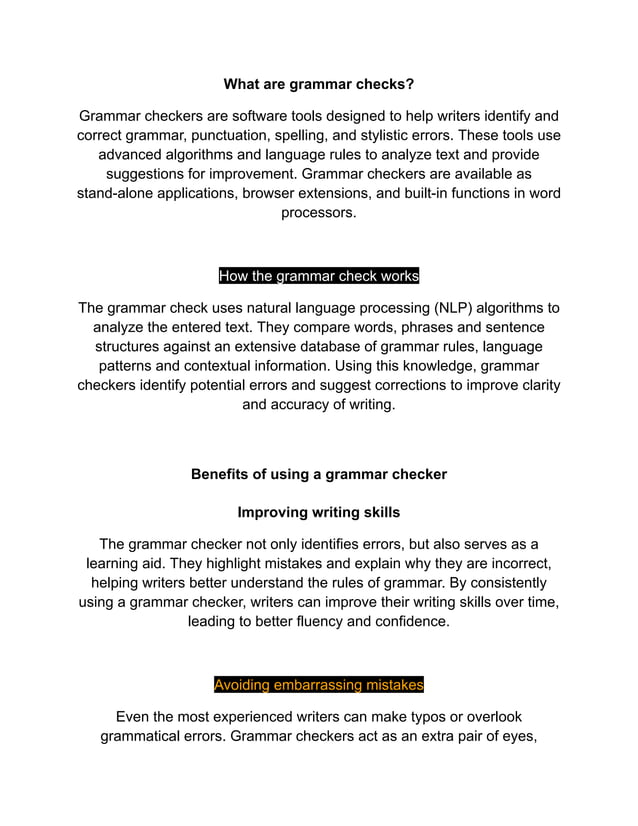 Grammer Checker | PDF | Internet for Beginners | Internet