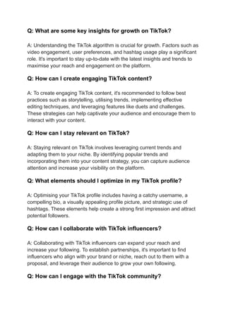 Grow TikTok: Expert Tips & Strategies for Boosting Your Following | PDF