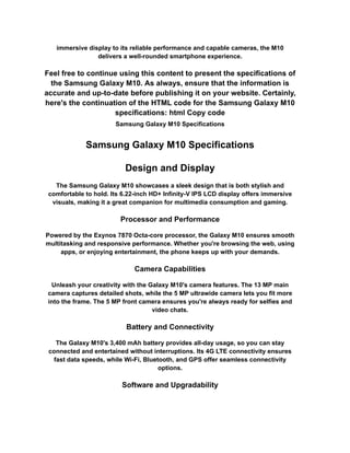 Samsung Galaxy M10 | PDF
