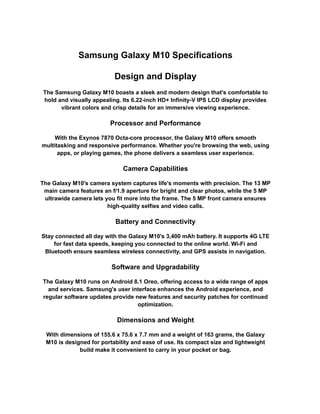Samsung Galaxy M10 | PDF