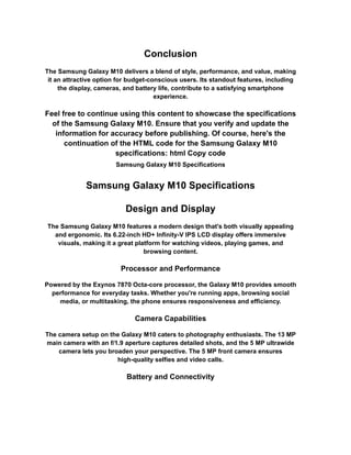 Samsung Galaxy M10 | PDF