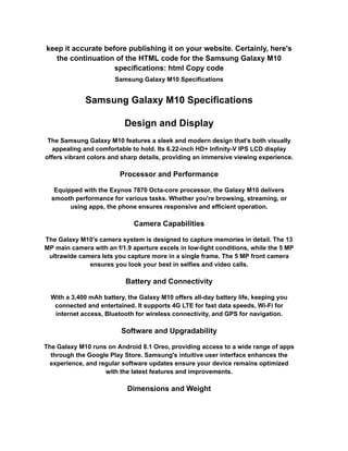 Samsung Galaxy M10 | PDF