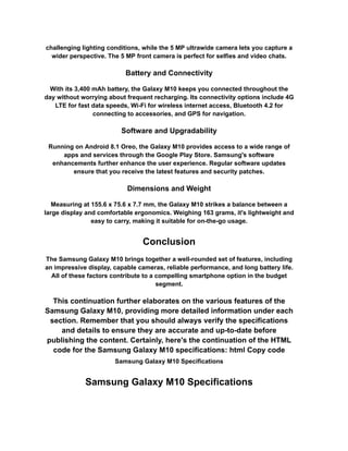 Samsung Galaxy M10 | PDF