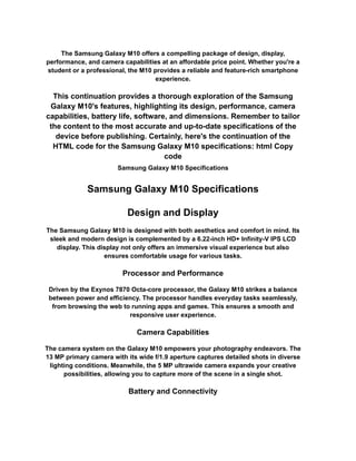Samsung Galaxy M10 | PDF