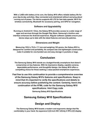 Samsung Galaxy M10 | PDF