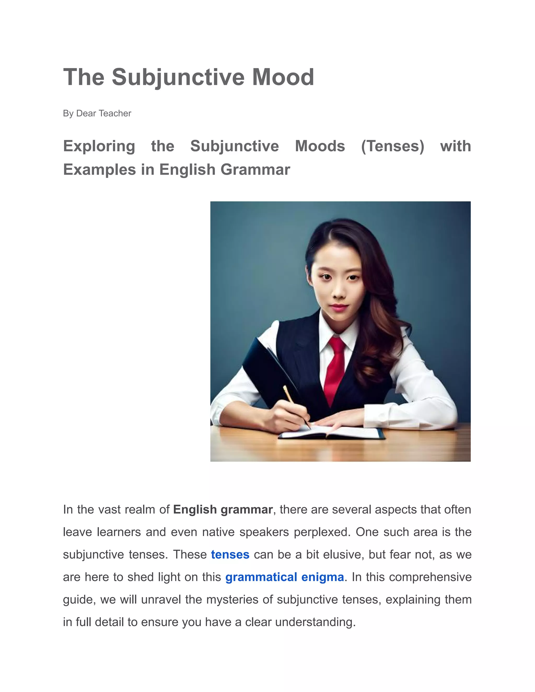The Subjunctive Mood | PDF