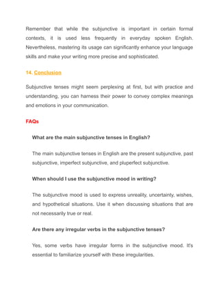 The Subjunctive Mood | PDF