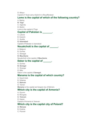Pakistan Studies Mcqs - Pak study mcqs for Preparation | PDF